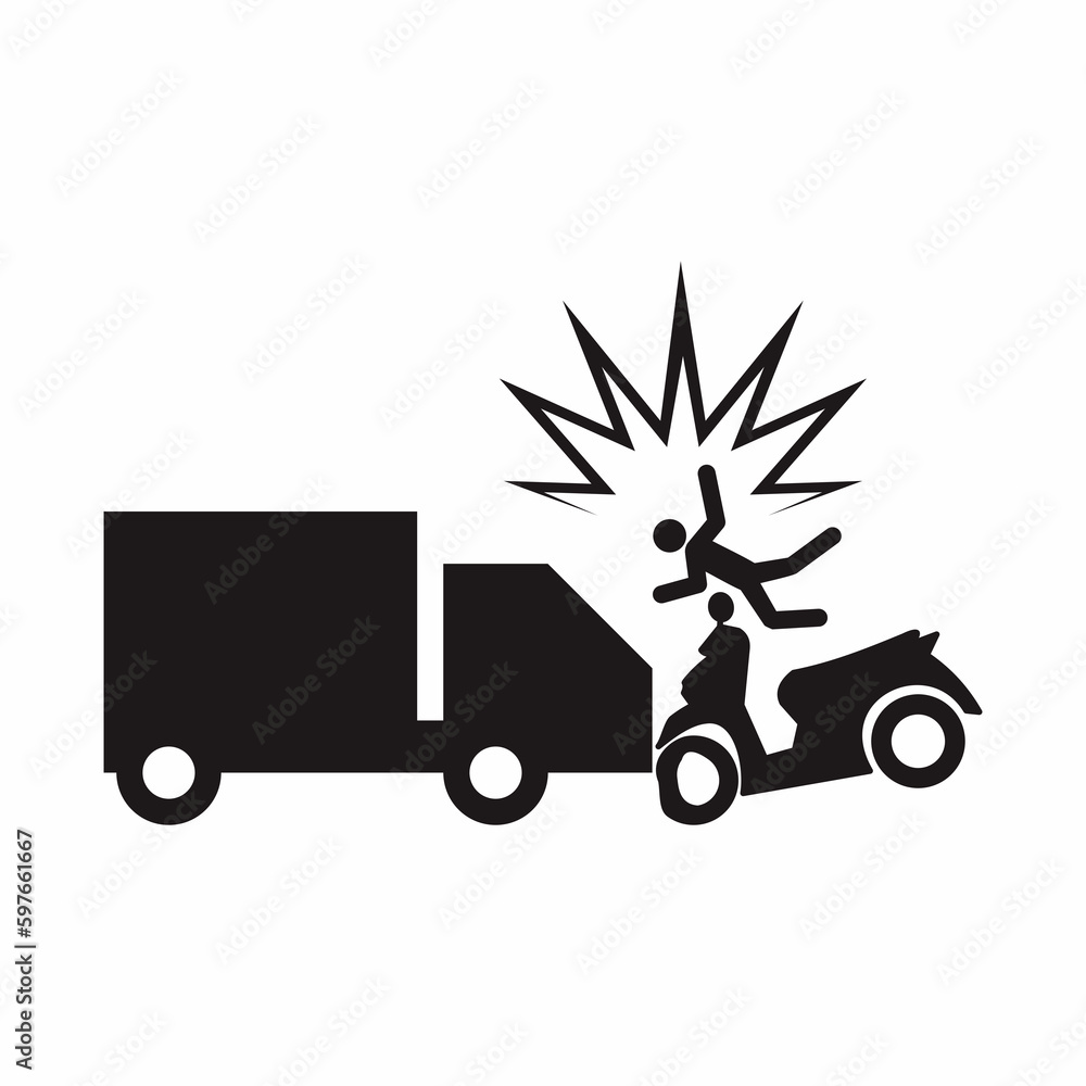 Road safety accident vector illustration. Icon and symbol. Cargo truck ...