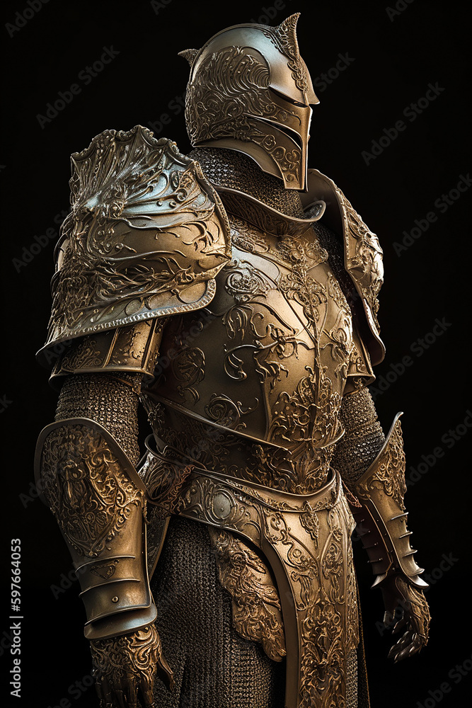 Fantasy King's Armor. Generative AI. A digital painting of the armor of ...