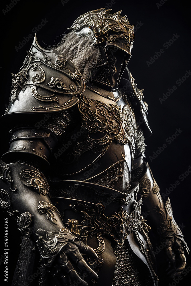 Fantasy King's Armor. Generative AI. A digital painting of the armor of ...