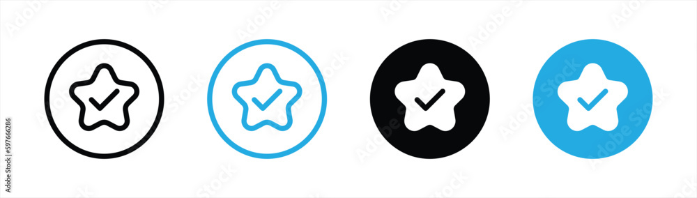checkmark icon set. checkbox icon. approved or accept mark icon symbol ...