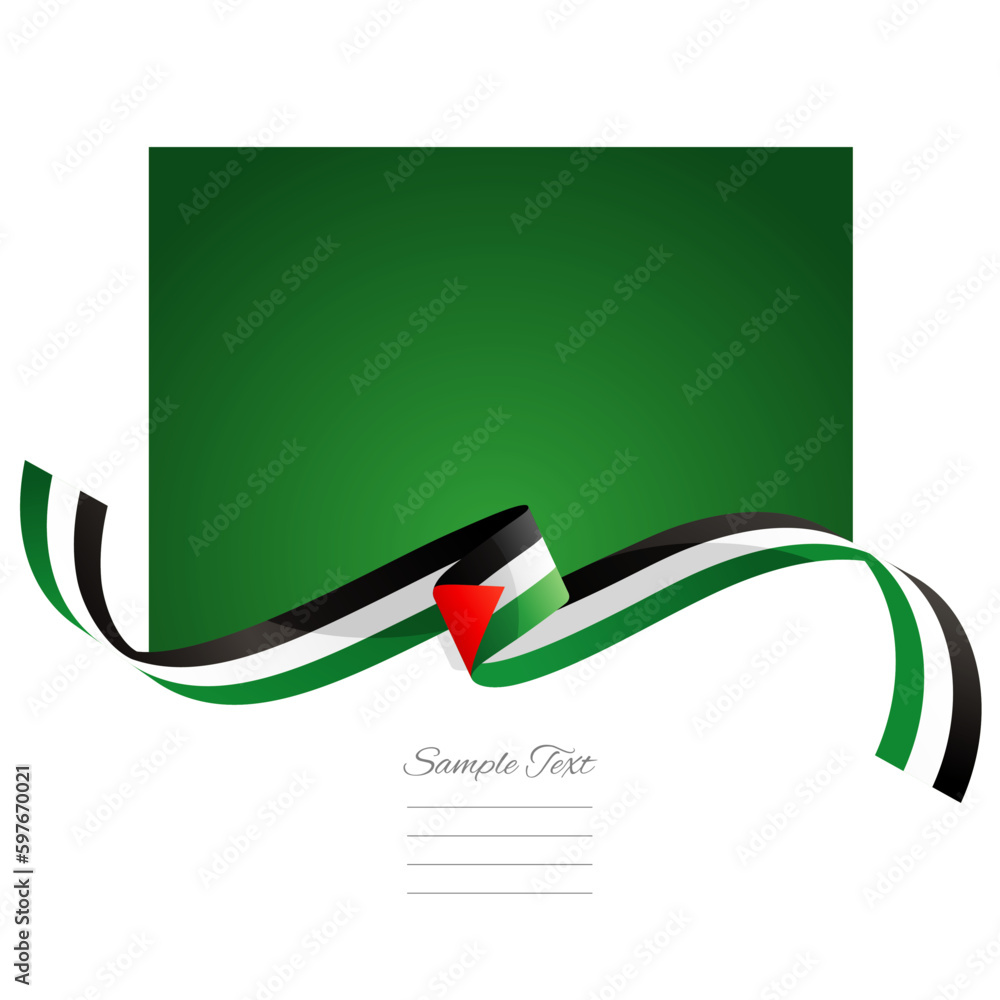 Palestine flag vector. World flags and ribbons. Palestinian flag ribbon ...