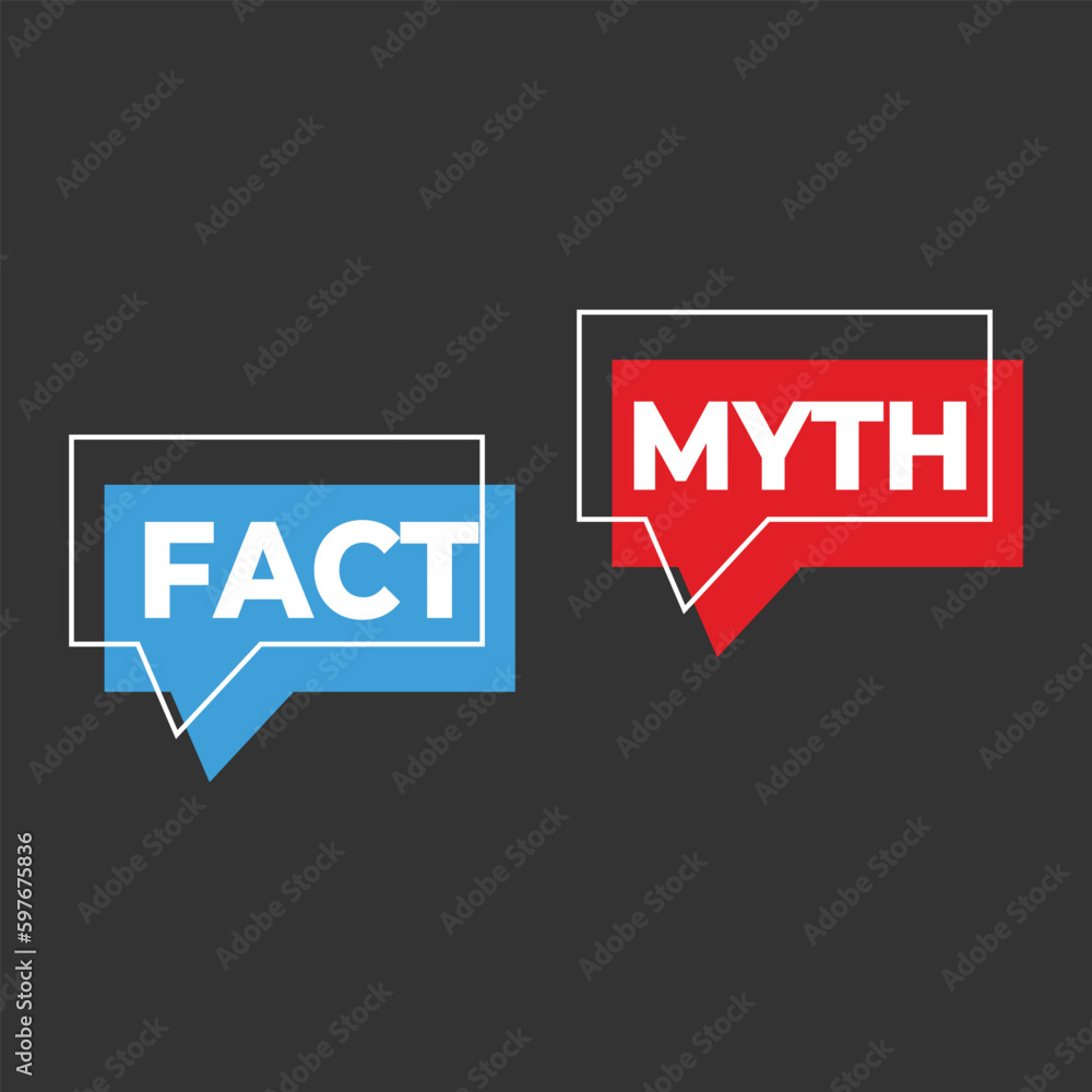 Myths vs fact check icon. Fake or true bubble concept Stock Vector ...