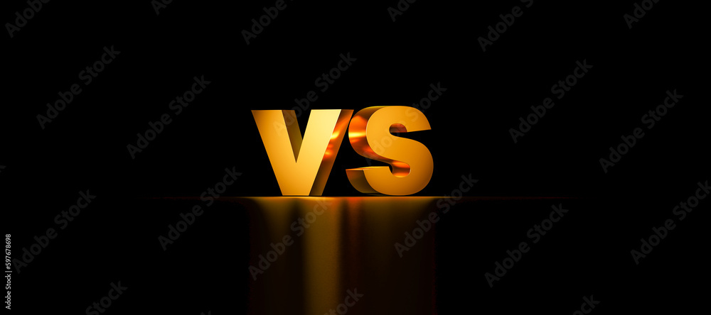 VS. Versus battle banner template on black background. product ...