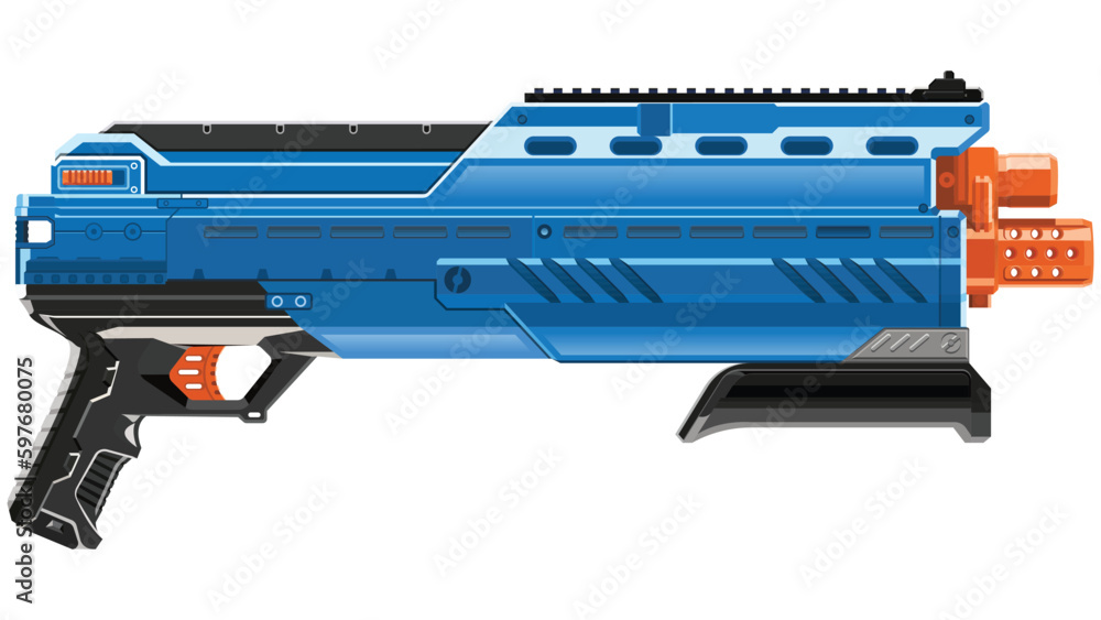 Realistic heavy duty build hand gun isolated on white background vector ...