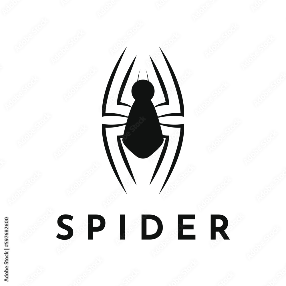 simple spider logo silhouette design Stock Vector | Adobe Stock