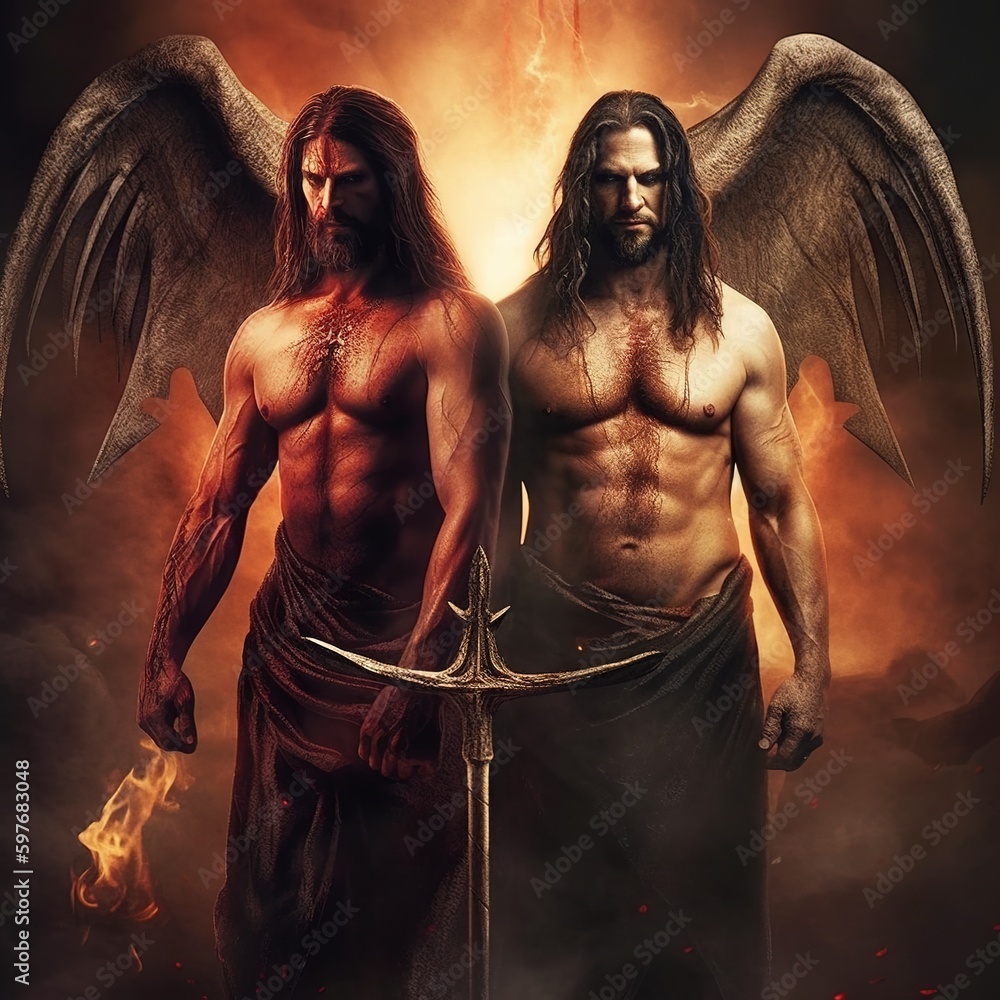 Face-off between Lucifer the devil and Jesus Christ, Generative AI ...