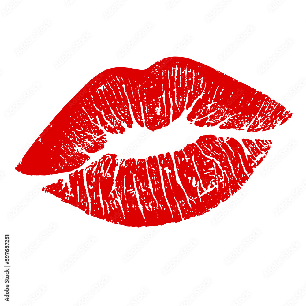 Red lips illustration Stock Illustration | Adobe Stock