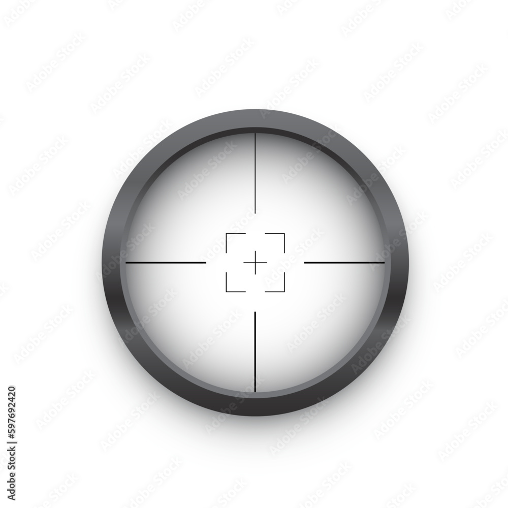 Poster 3D crosshair target, circle of sniper score with weapon zoom, rifle optical sigh – Wall ...