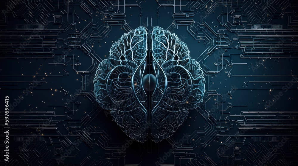 Artificial intelligence blended with the human brain. Technology ...
