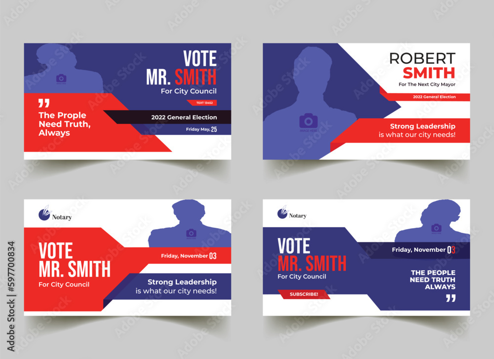 political election campaign video thumbnail promotion and web banner ...