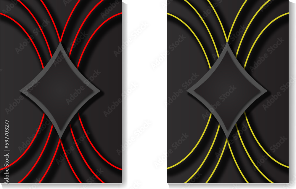 red gaming card design, and yellow Gaming Card Design illustrations ...