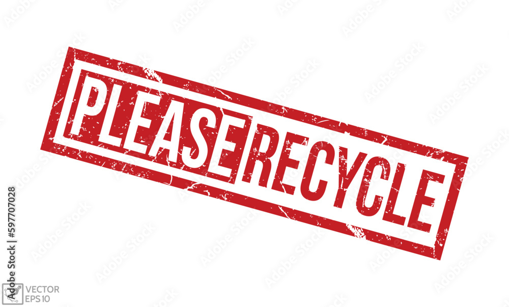 Please Recycle stamp red rubber stamp on white background. Please ...