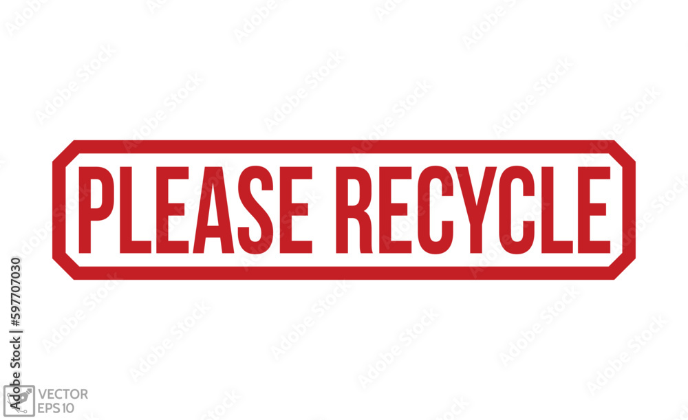 Please Recycle stamp red rubber stamp on white background. Please ...