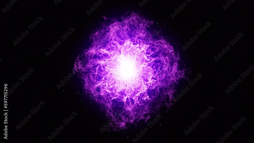 Purple energy orb background animation. 3d abstract energy sphere ball ...