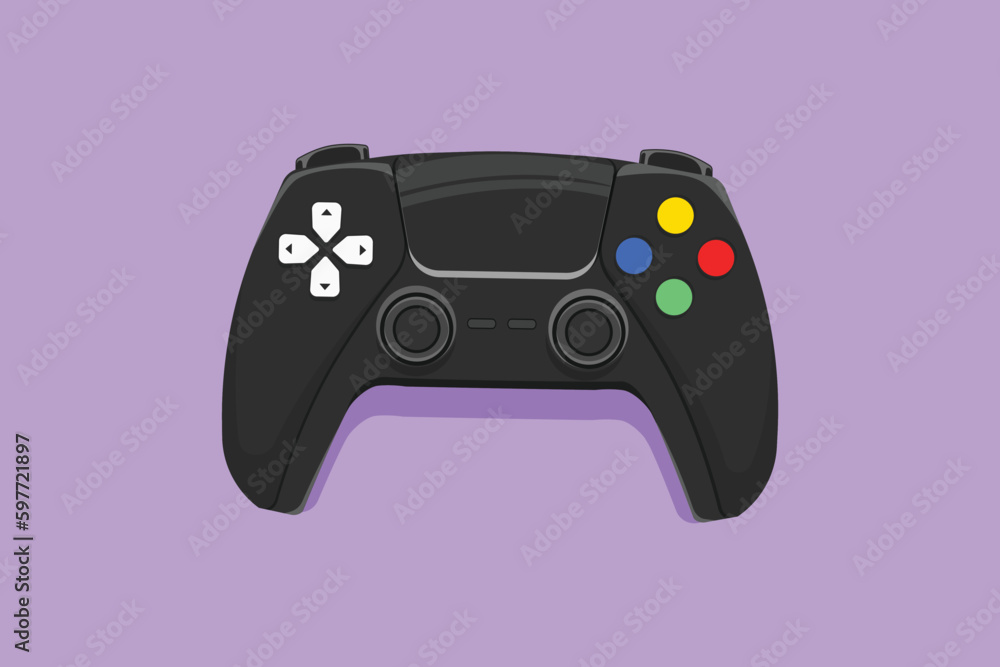 Graphic flat design drawing of stylized video games gaming controller ...