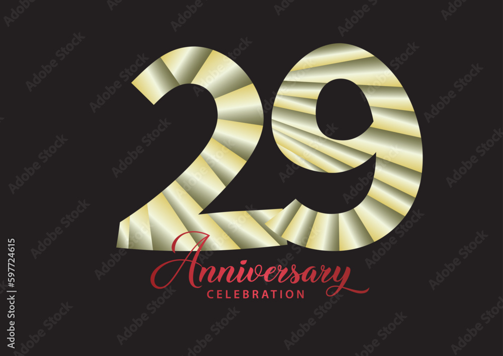 29 year anniversary celebration logotype vector, 29 number design, 29th ...