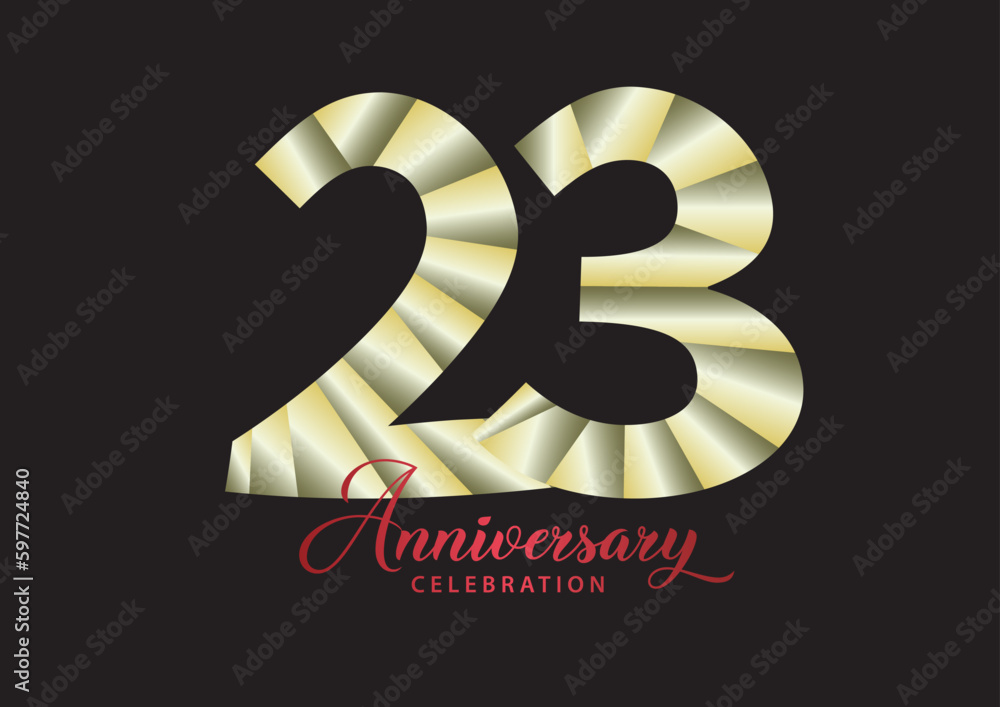 23 year anniversary celebration logotype vector, 23 number design, 23th ...