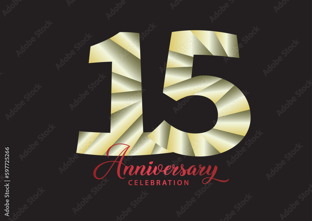 15 year anniversary celebration logotype vector, 15 number design, 15th ...