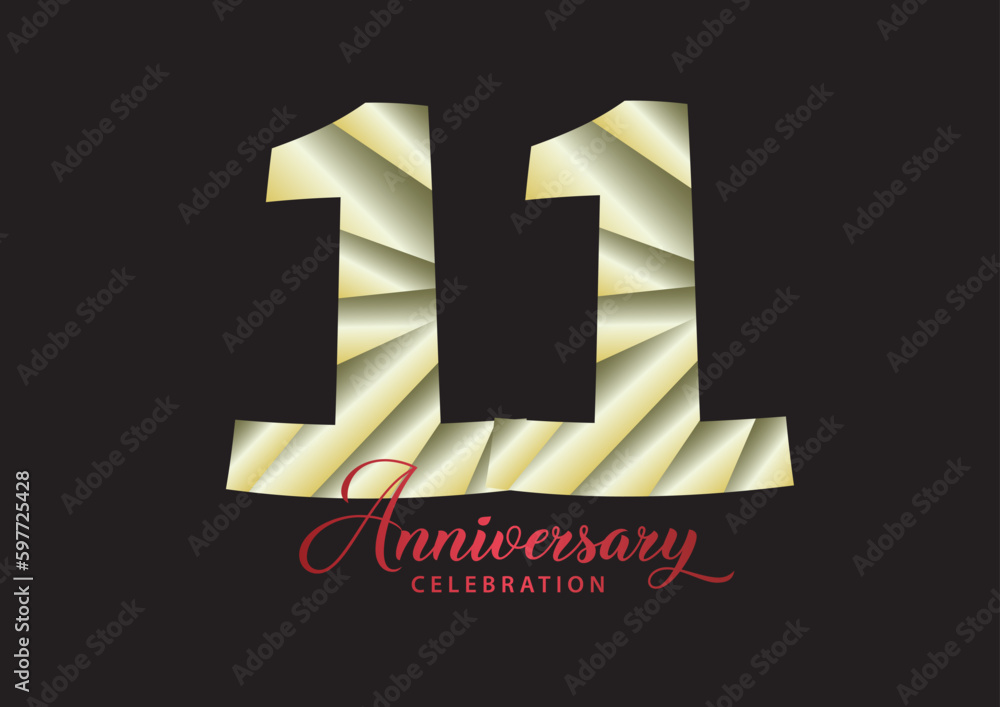 11 year anniversary celebration logotype vector, 11 number design, 11th ...