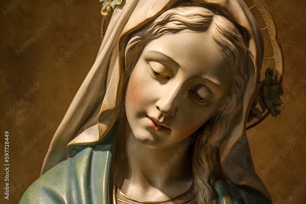 St. Mary the Virgin, the Mother of Jesus. Statue. Generative Ai. Stock ...