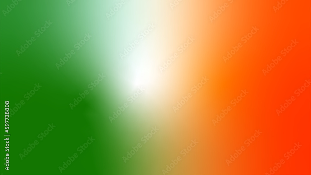 Indian tricolor orange saffron white green flag gradient background ...