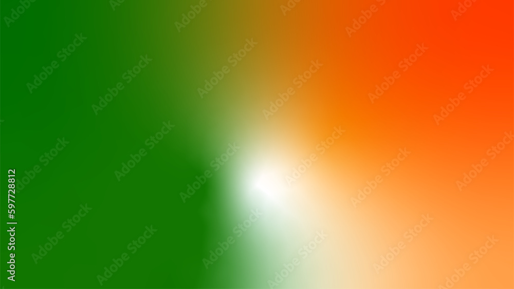 Indian tricolor orange saffron white green flag gradient background ...
