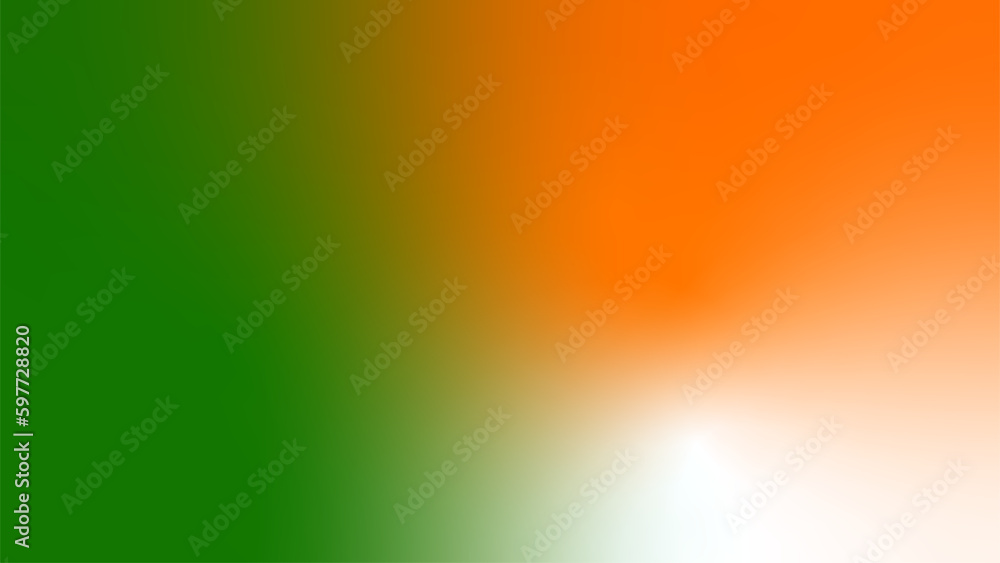Indian tricolor orange saffron white green flag gradient background ...