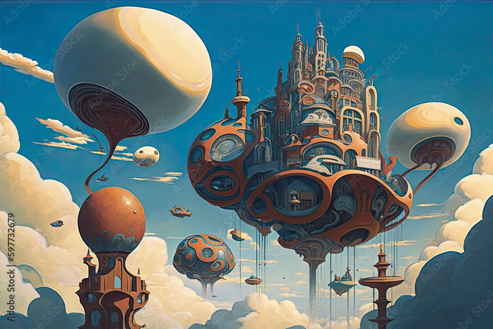 Stunning Generative AI illustration of fantastical surreal sci-fi ...