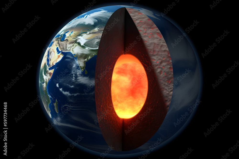 Earth core. AI Neural Network Generated Art ilustração do Stock | Adobe ...