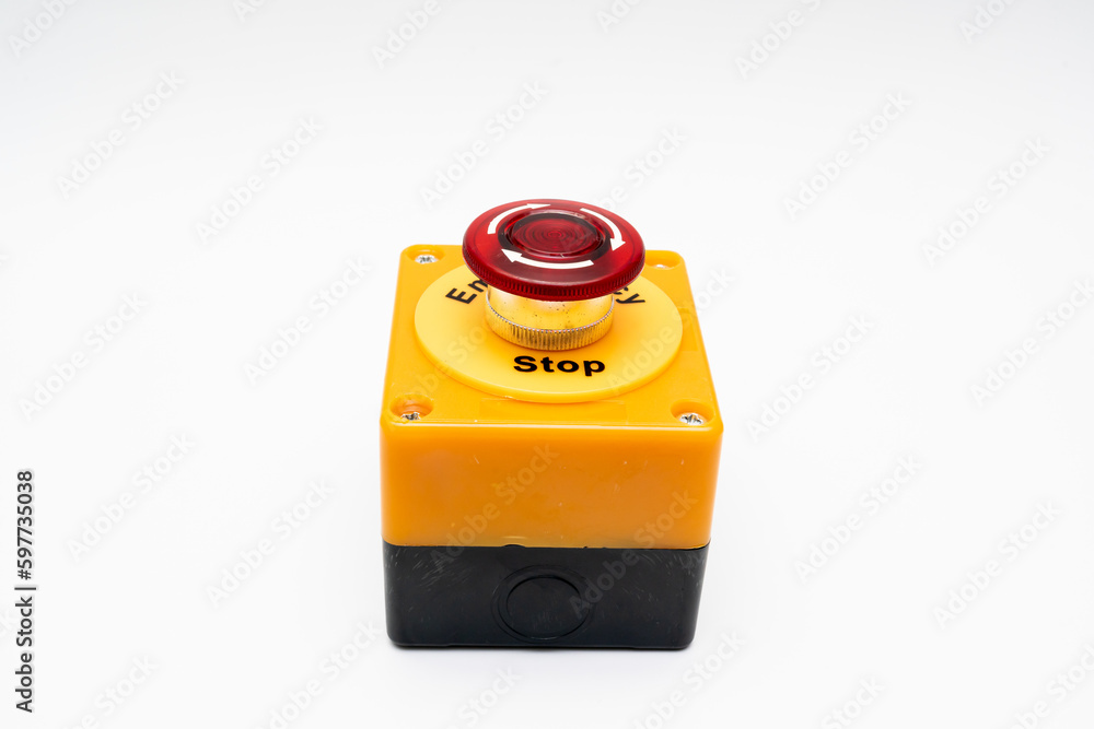 Foto de emergency stop button. Big Red emergency button or stop button ...