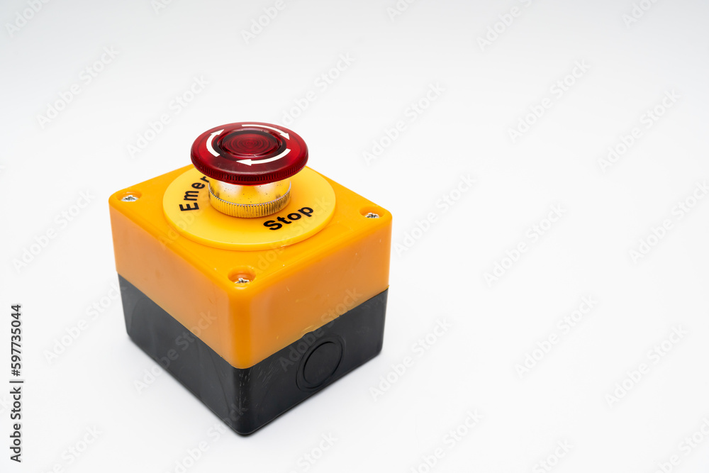 emergency stop button. Big Red emergency button or stop button for ...