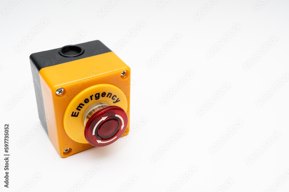 emergency stop button. Big Red emergency button or stop button for ...