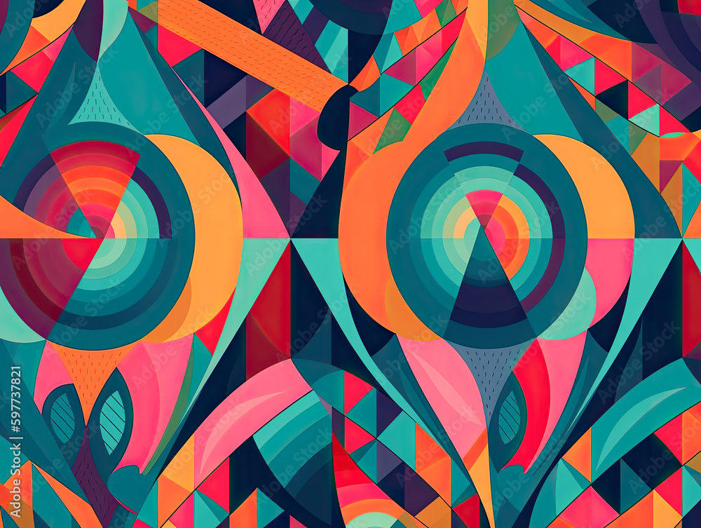 Retro background with color sunburst or starburst. Pattern with vintage ...