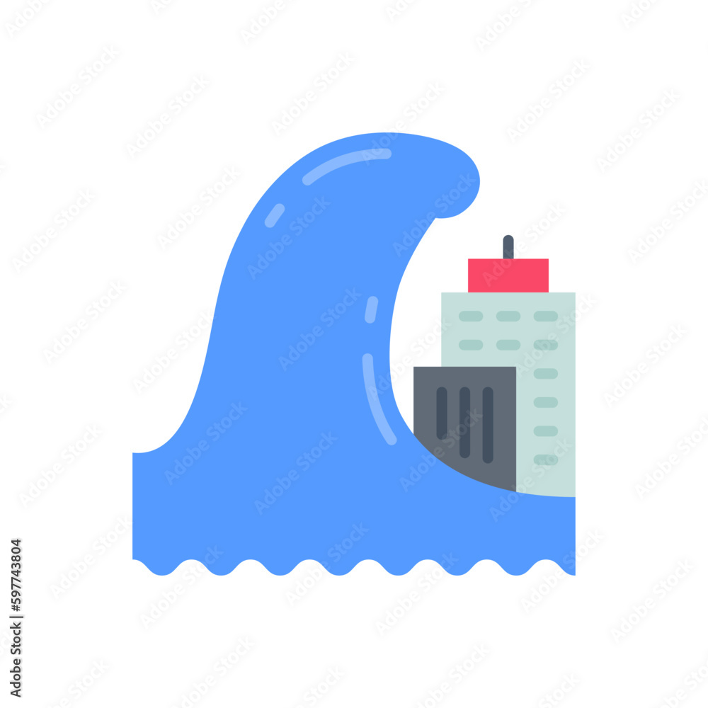 Tsunami icon in vector. Illustration Stock Vector | Adobe Stock