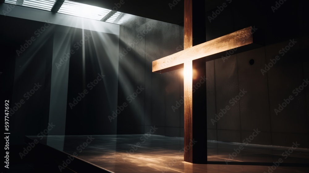 Radiant Light Behind Cross, Spiritual Symbol, Divine Illumination ...