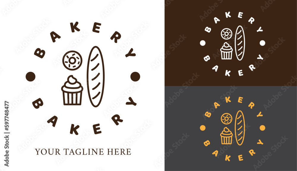Bakery Logo Design Template, Suitable For Brand Or Street Food Logo ...