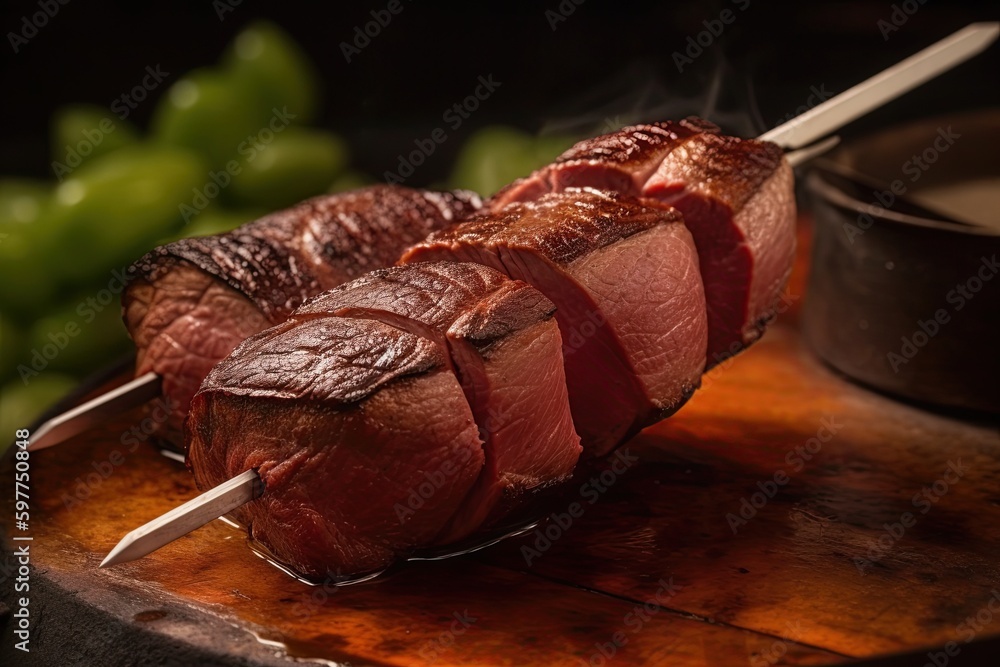 In Brazil, grilling meat on an iron skewer sword, known as Brazilian picanha BBQ, is a customary ...