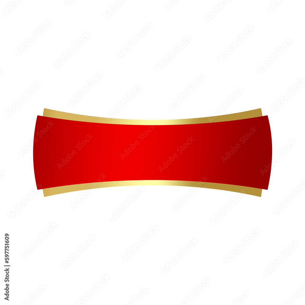red banner curve and gold border Stock Illustration | Adobe Stock