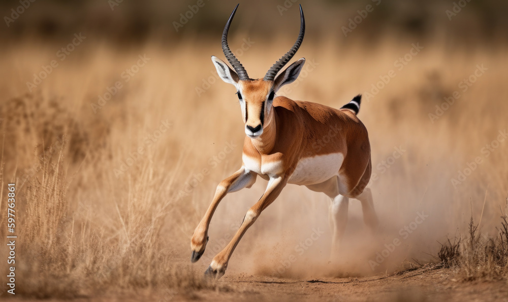 Photo of gazelle, captured in breathtaking moment of speed & agility as ...