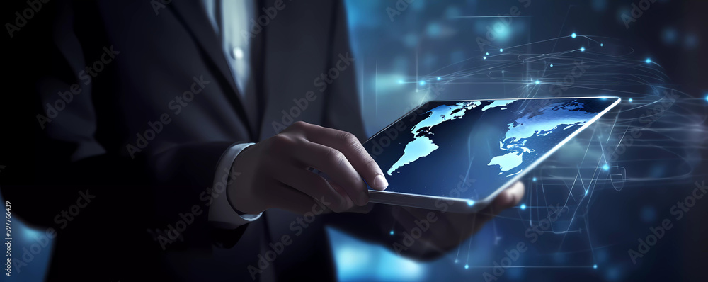 Digital technology, internet network connection, big data, digital ...