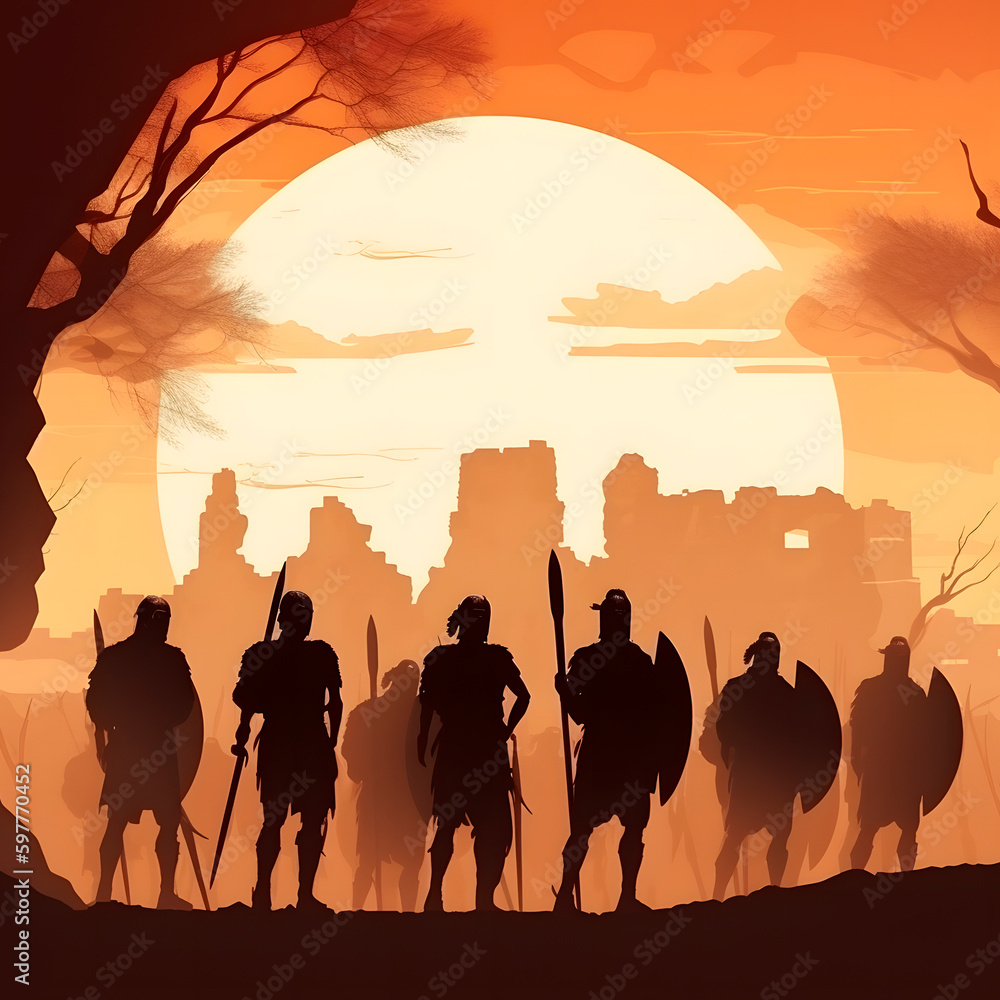 Old Sarum. Unidentified reenactors of the Roman period in uniforms and ...