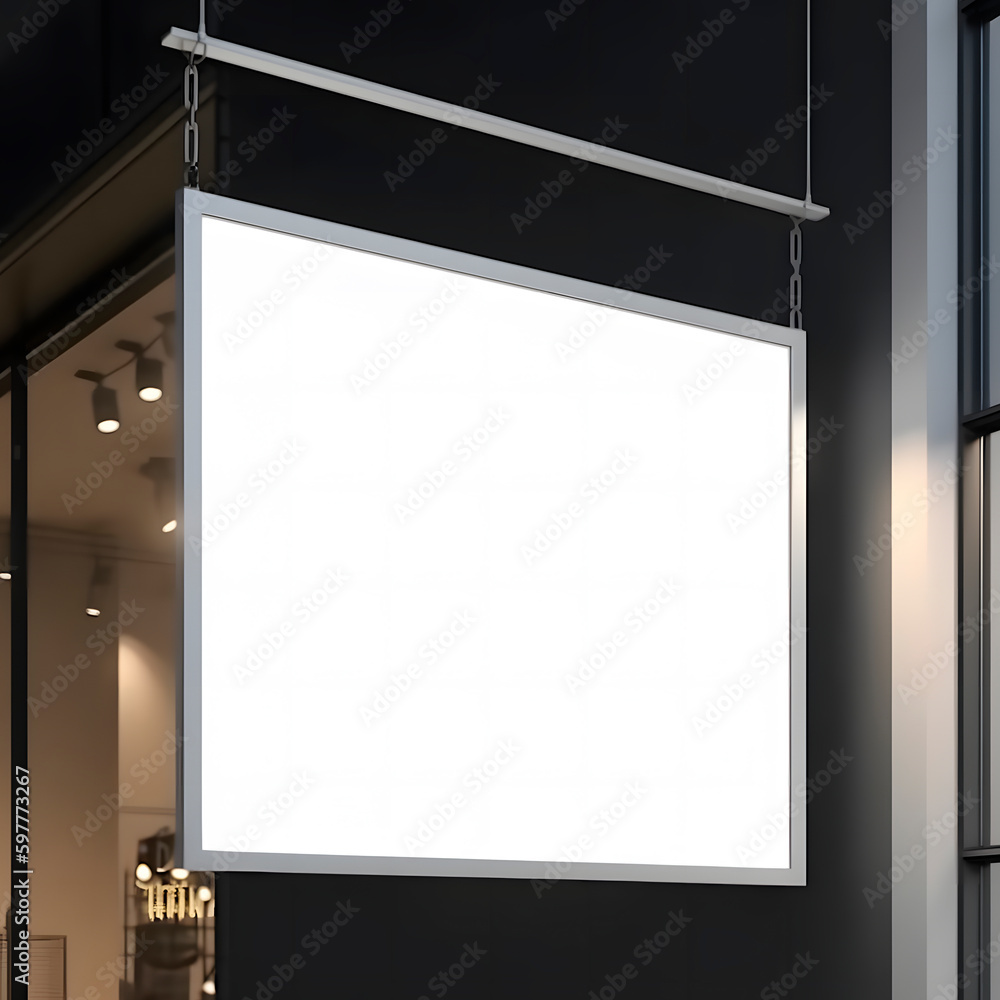 Blank store signage sign design mockup isolated, Clear shop template ...