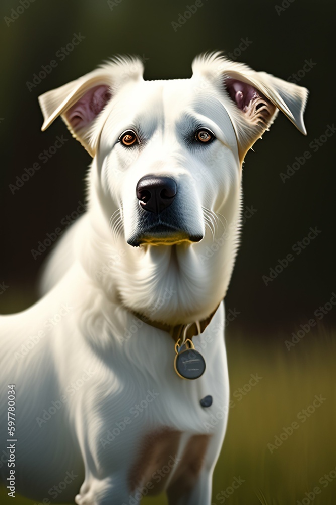 El labrador Husky blanco es una raza de perro de tamaño mediano a ...