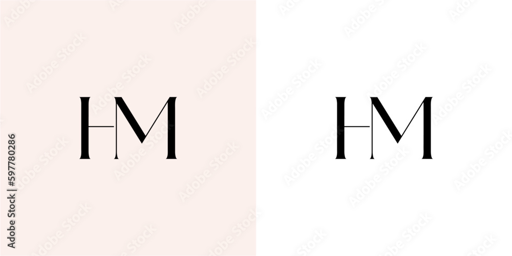 HM letter fashion logo template Stock Vector | Adobe Stock