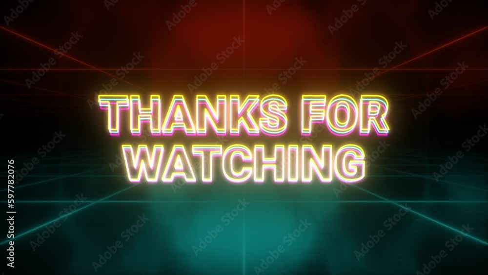Thanks for watching animation retro background Stock Video | Adobe Stock