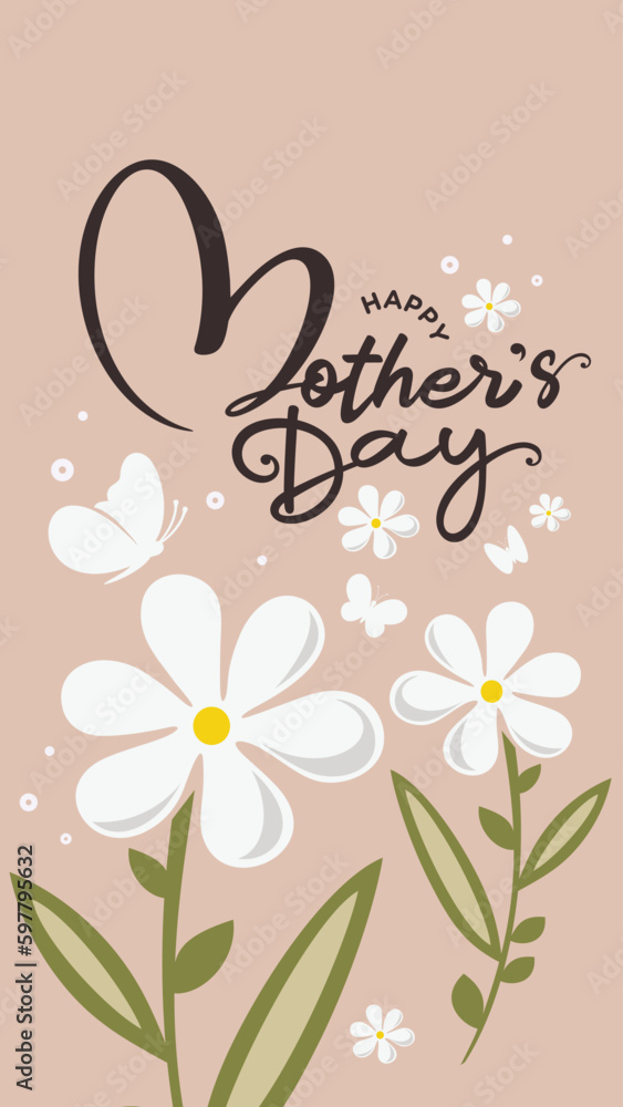 Mother's day greeting card, vintage, social media post, in cursive ...