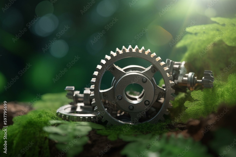 Illustration of eco-background and sustainability process improvement ...