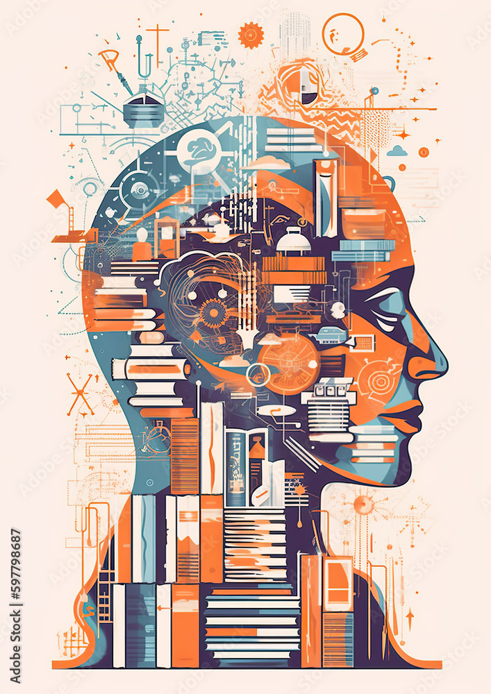 Concept depicting the path to knowledge. Acquiring knowledge for ...