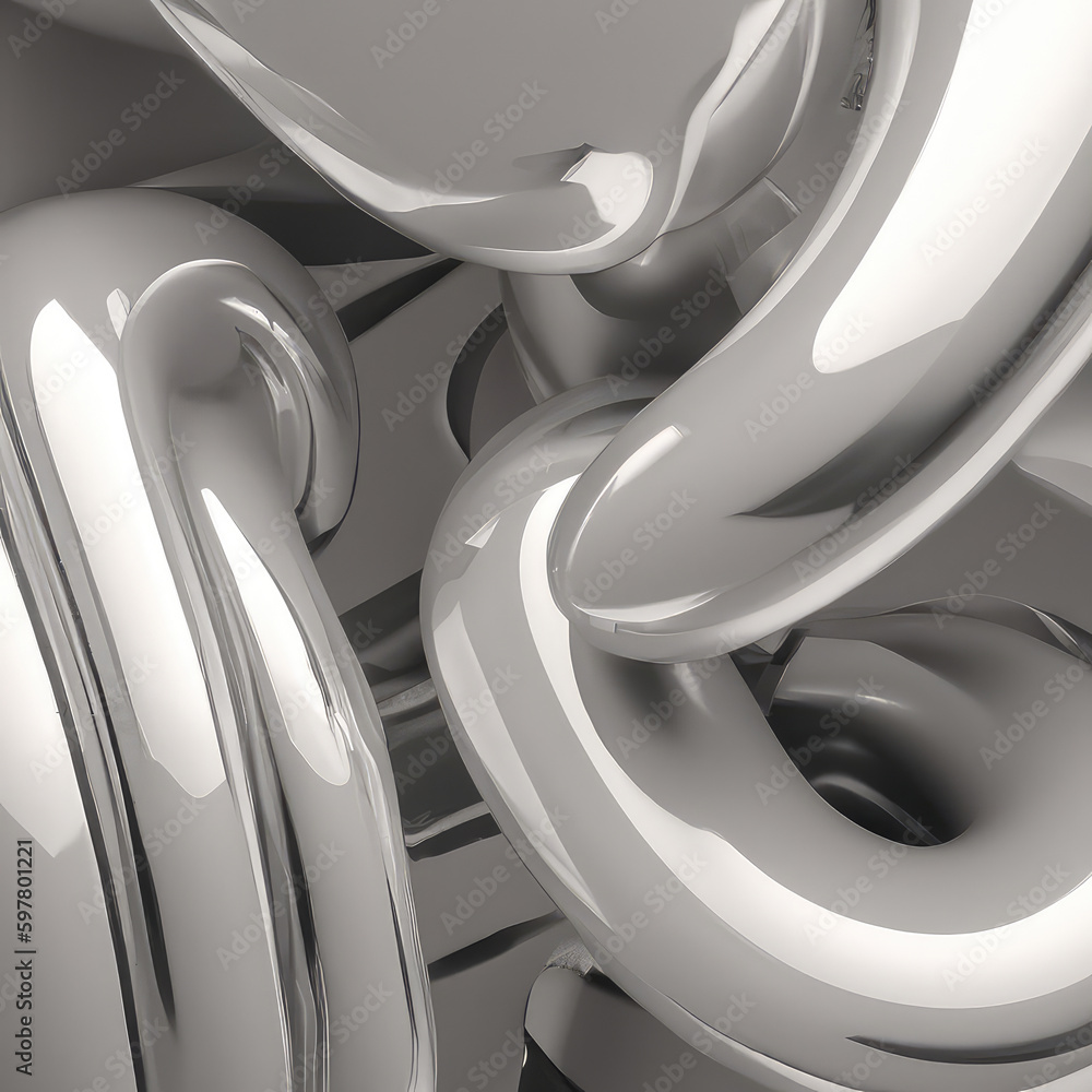 Abstract metallic and glassy rendered 3d shape background design. Stock ...