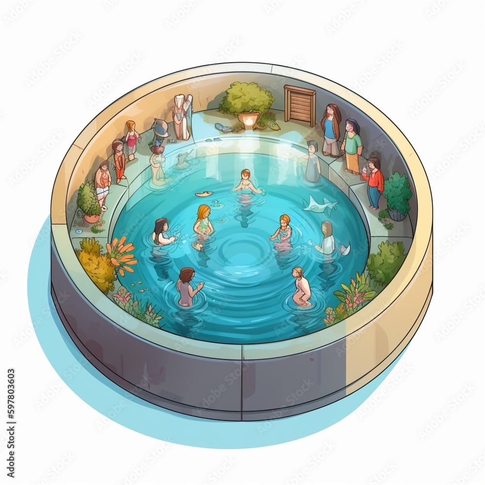 Cartoon baptismal pool with size and design Generative AI Stock ...
